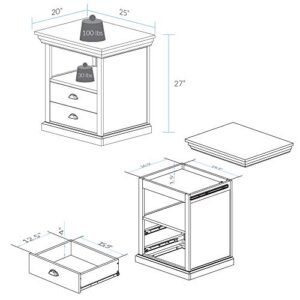 Casual Home Lincoln Nightstand Compartment, Concealment Furniture, Mocha