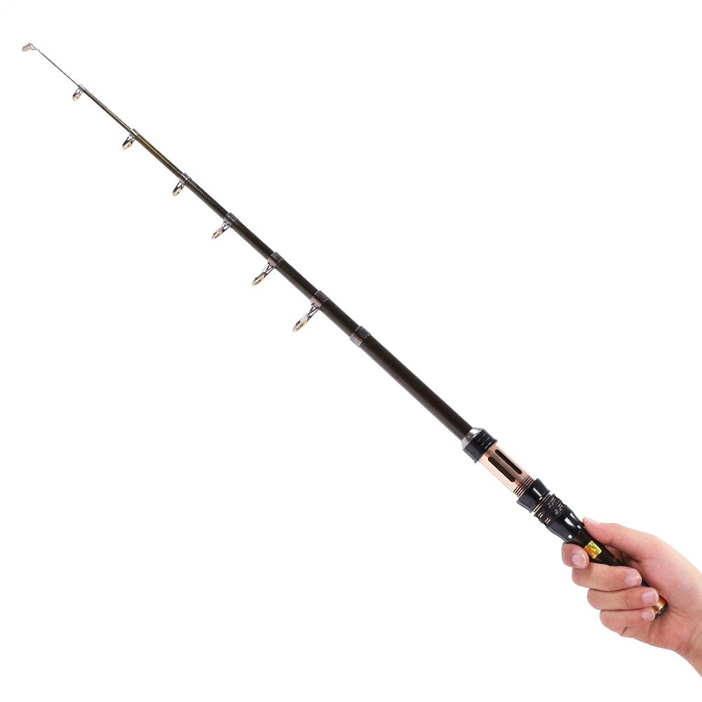 1.3M/1.5M/1.8M/2.1M/2.4M Fishing Rod Carbon Telescopic Fishing Rod Mini Portable Fishing Rod Sea Pole for Adults Kids Outdoor Sport Travel Freshwater Saltwater Fishing (1.3M)