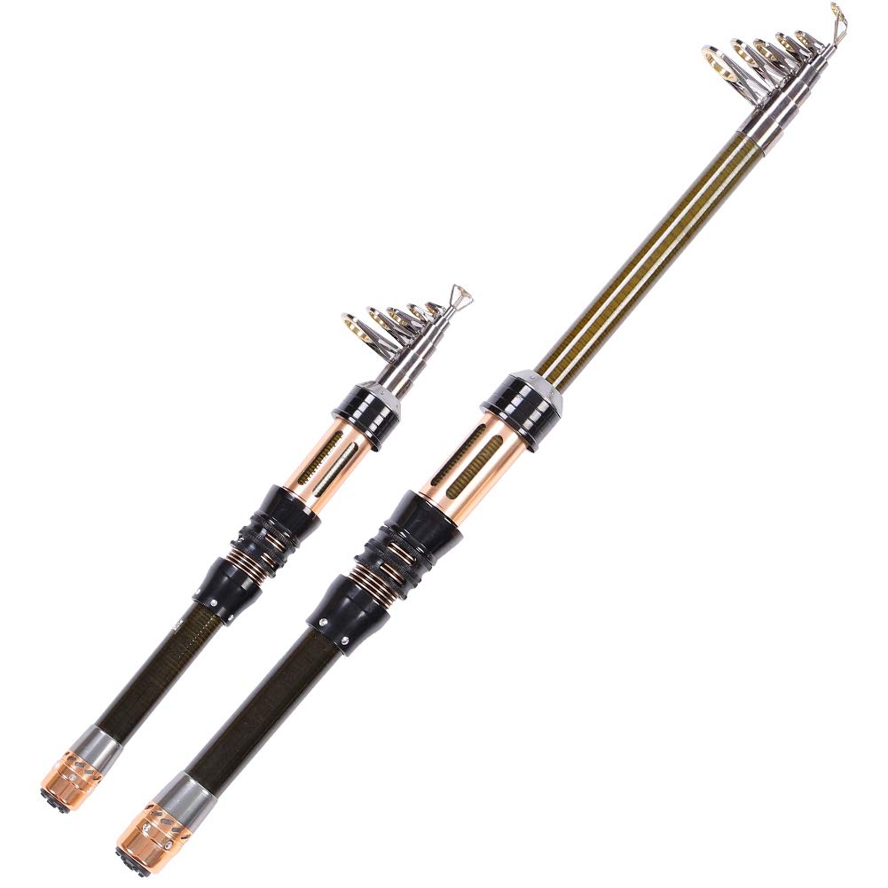 1.3M/1.5M/1.8M/2.1M/2.4M Fishing Rod Carbon Telescopic Fishing Rod Mini Portable Fishing Rod Sea Pole for Adults Kids Outdoor Sport Travel Freshwater Saltwater Fishing (1.3M)