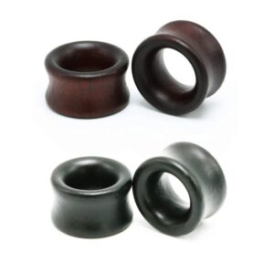 piercingpops 2 pairs wooden tunnels ear gauges plugs double flared expander for stretched ears piercing body jewelry (gauge=3/4"(20mm))