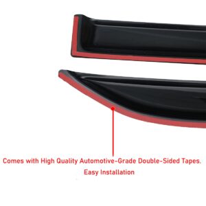 Lightronic WV94975 Outside-Mount Side Window Deflector & Visor, Dark Smoke, 4-PCS Set, Fits 2015-2024 Ford F-150, 2017-2024 F-150 Raptor & F-250/F-350 Super Duty, 2022-2024 F-150 Lightning, SuperCrew