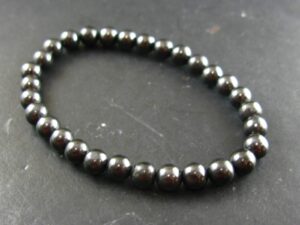 shungite bracelet from russia - 6mm round beads - 7"