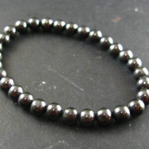 Shungite Bracelet From Russia - 6mm round beads - 7"