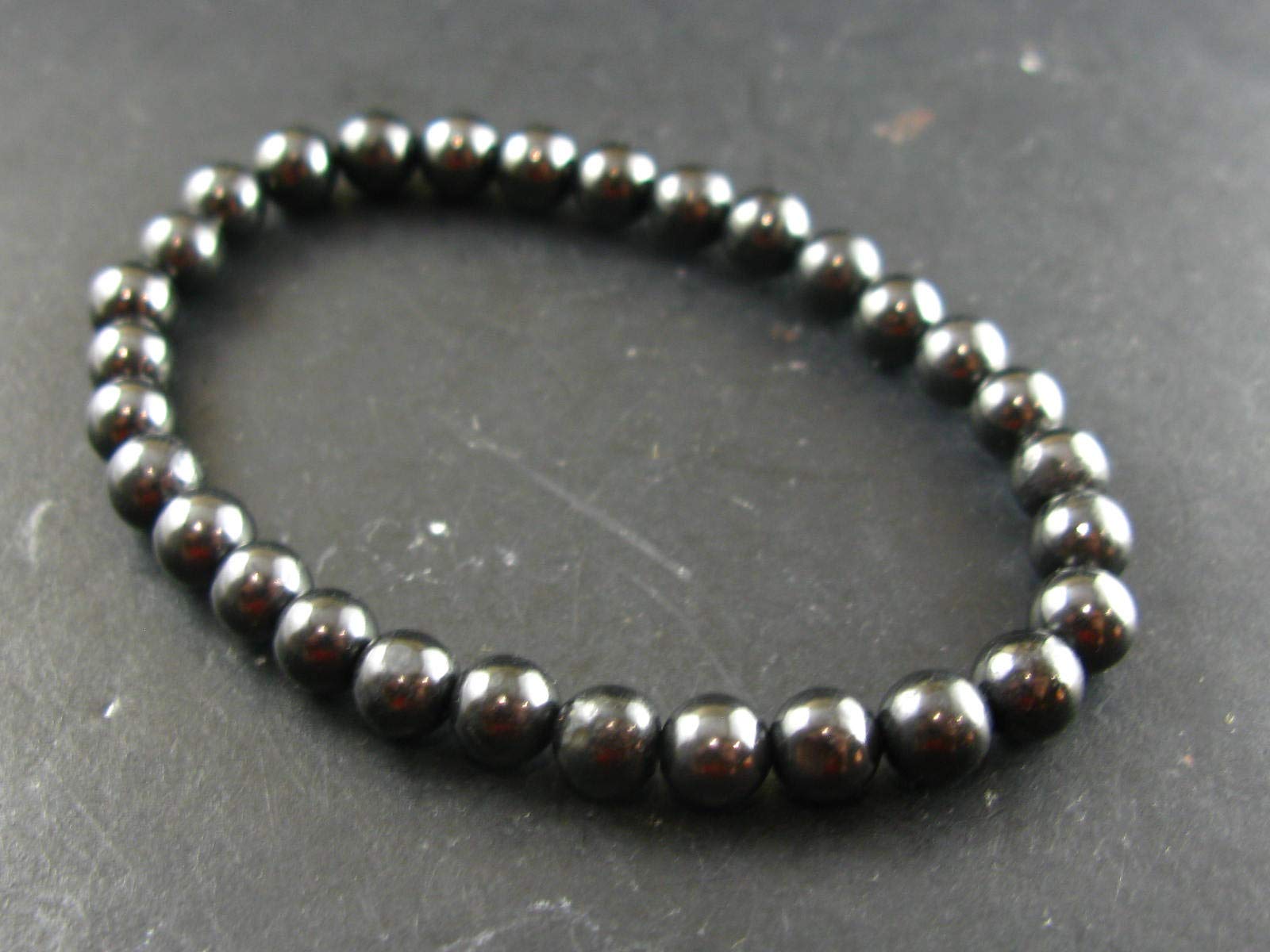 Shungite Bracelet From Russia - 6mm round beads - 7"