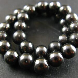 Shungite Bracelet From Russia - 6mm round beads - 7"