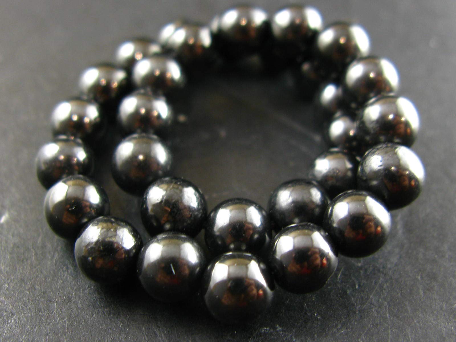 Shungite Bracelet From Russia - 6mm round beads - 7"