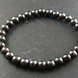 Shungite Bracelet From Russia - 6mm round beads - 7"