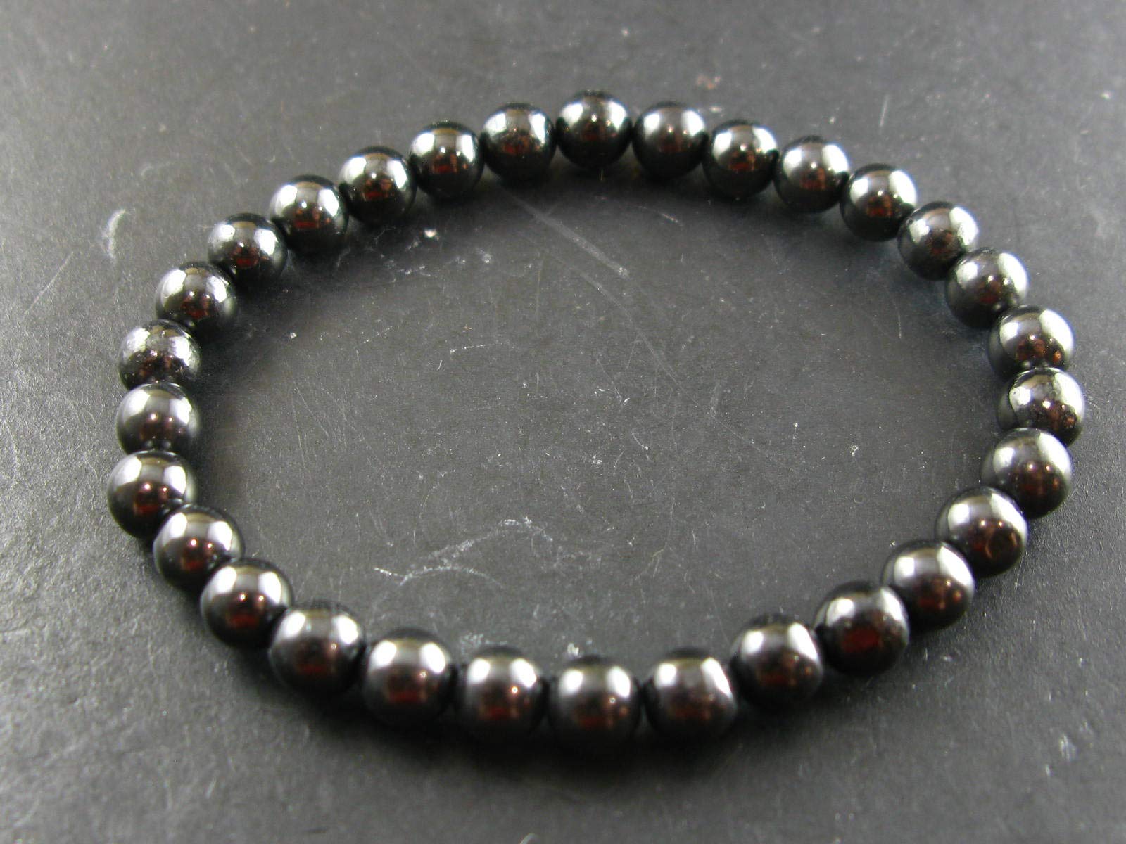 Shungite Bracelet From Russia - 6mm round beads - 7"