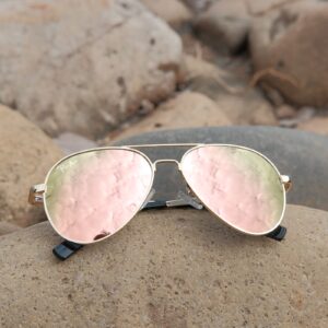 Pro Acme Polarized Aviator Sunglasses for Men and Women 100% UV Protection, 58mm (Gold Frame/Pink Mirrored Lens)