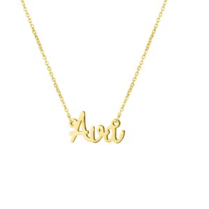 awegift name necklace big initial gold plated best friend jewelry women gift for her ava