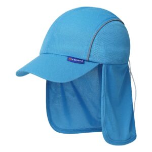 sun hat, a-safety adult men’s women’s quick dry sweat-absorbing high visibility hat with neck sun shade, fit for outdoor work, sport, running, jogging, blue