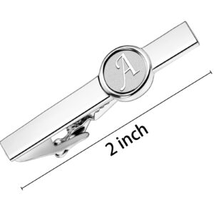 2 inch 26 Letter Silver Tie Clip for Men Wedding Business Necktie Accessory