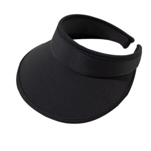 cloth covered slip-on visor [233] sun sports visor hats one-size adjustable cap black