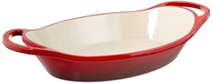 lodge oval casserole, 2 quart, red