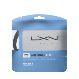 luxilon big banger alu power feel 17 gauge - 120 polyester (poly) tennis racquet string 2-pack (2 sets per order)