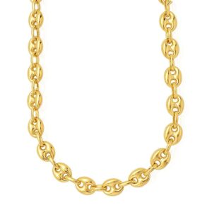 mcs jewelry 14 karat puffed mariner link chain necklace 14k 4.7mm (length: 18" - 24") (18)