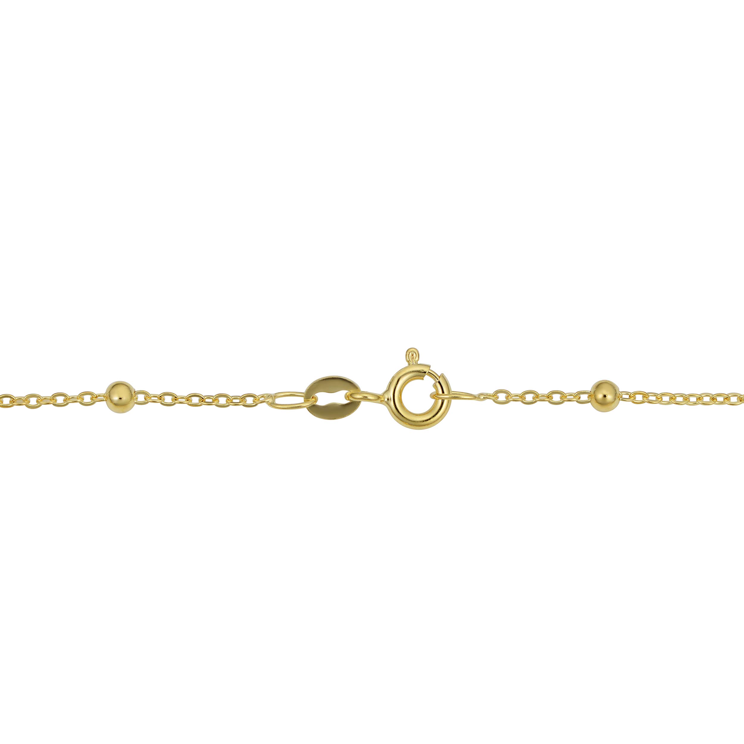 Kooljewelry 14k Yellow Gold Round Beads Station Necklace (24 inch)