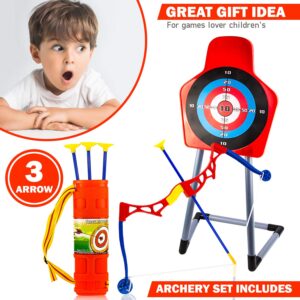 Toysery Bow and Arrow Toy Set for Kids – Archery Set with 3 Suction Cup Arrows, Quiver and Free Standing Target, Ideal for Indoor, Outdoor Hunting Adventure Games