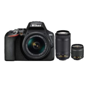 nikon d3500 dx-format dslr two lens kit with af-p dx nikkor 18-55mm f/3.5-5.6g vr & af-p dx nikkor 70-300mm f/4.5-6.3g ed, black