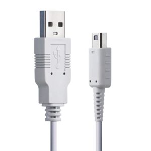 sunmon usb charger cable for wii u gamepad remote controller back-up usb charger power cable cord replacement - white