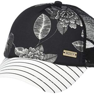 Roxy womens Water Come Down Trucket Hat Cap, Anthracite Flower of Love, One Size US