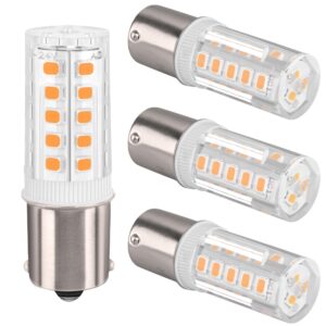 hryspn 4pcs ba15s led bulb p21w 12v 24v, 1141 led bulb bayonet single contact base for rv camper trailer boat trunk interior lights, warm white 3000k