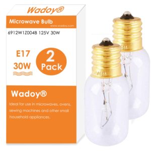 wadoy microwave light bulb compatible with lg, frigidaire, kenmore range microwave, 6912w1z004b 125v 30w bulb, appliance light bulb