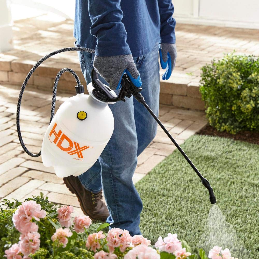 HDX Pet Control Sprayer, Weed Control Sprayer - 1 Gallon, Multi-Purpose, Comfortable-Grip Pump Handle, Polyethylene Funnel TOP Tank, Corrosion-Resistant Poly Wand & Nozzle Spray System - #1501HDX