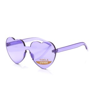 olin heart thick oversized rimless sunglasses one piece heart shape eyewear colored sunglasses for women purple, heart