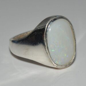 Gemsonclick Natural Opal Silver Ring Bold 6 Ct October Birthstone Chakra Healing Astrological Size 5-13