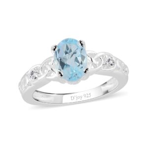 925 sterling silver sky blue white topaz statement november birthstone ring for women jewelry size 7 cttw 1.2 unique birthday gifts for women