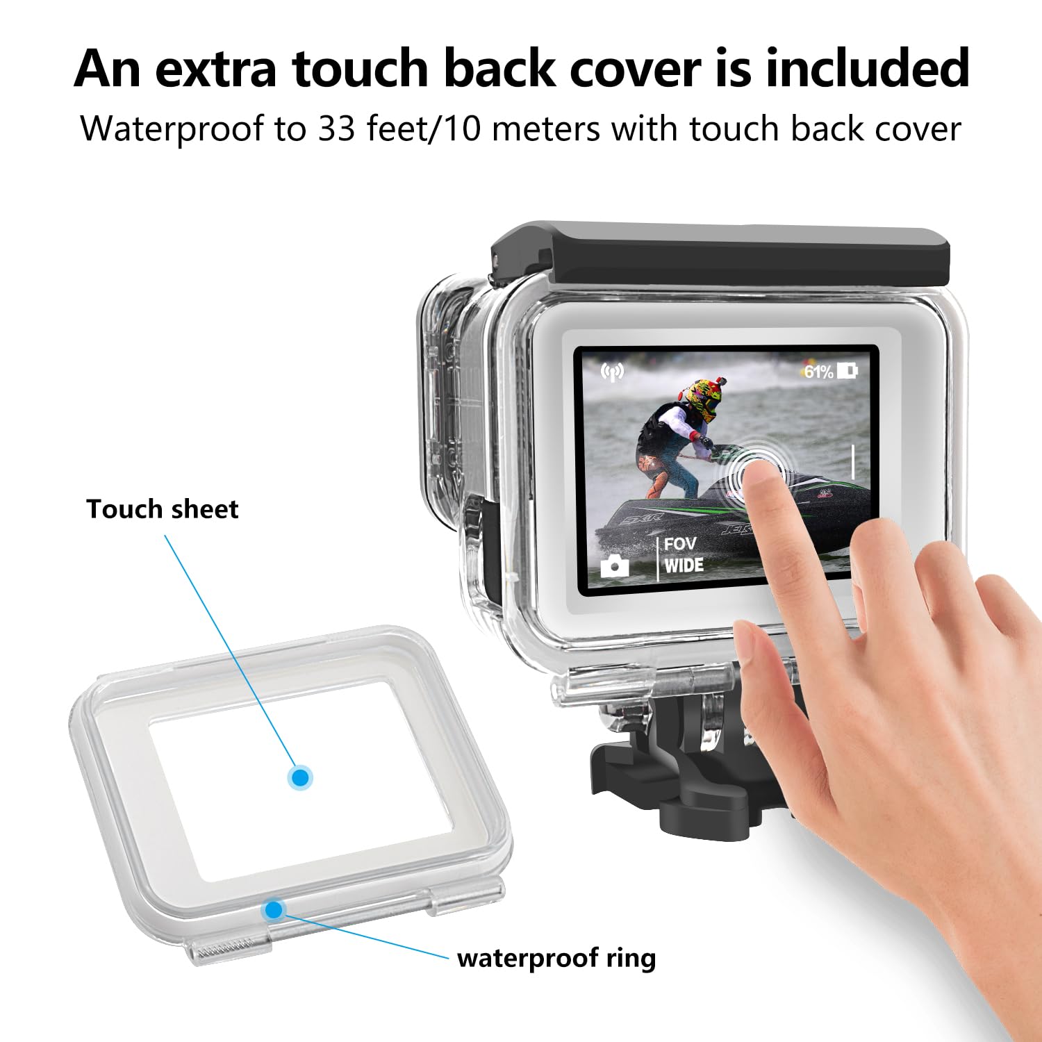 Suptig Case Housing Waterproof Case for Gopro Hero 7 Black Gopro Hero 5 Gopro Hero 6 Gopro Hero 2018 Action Camera Waterproof 147ft(45Meters)