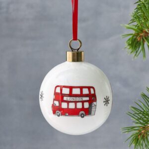 victoria eggs | london christmas ornament | bone china christmas ornaments | london bus christmas decorations for home | red christmas decor | london souvenirs | british gifts for women & london gifts