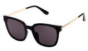 u.i station square sunglasses womens mens oversized mirrored lens u886 (black)