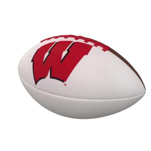 logo brands ncaa wisconsin badgers official-size autograph football, team color