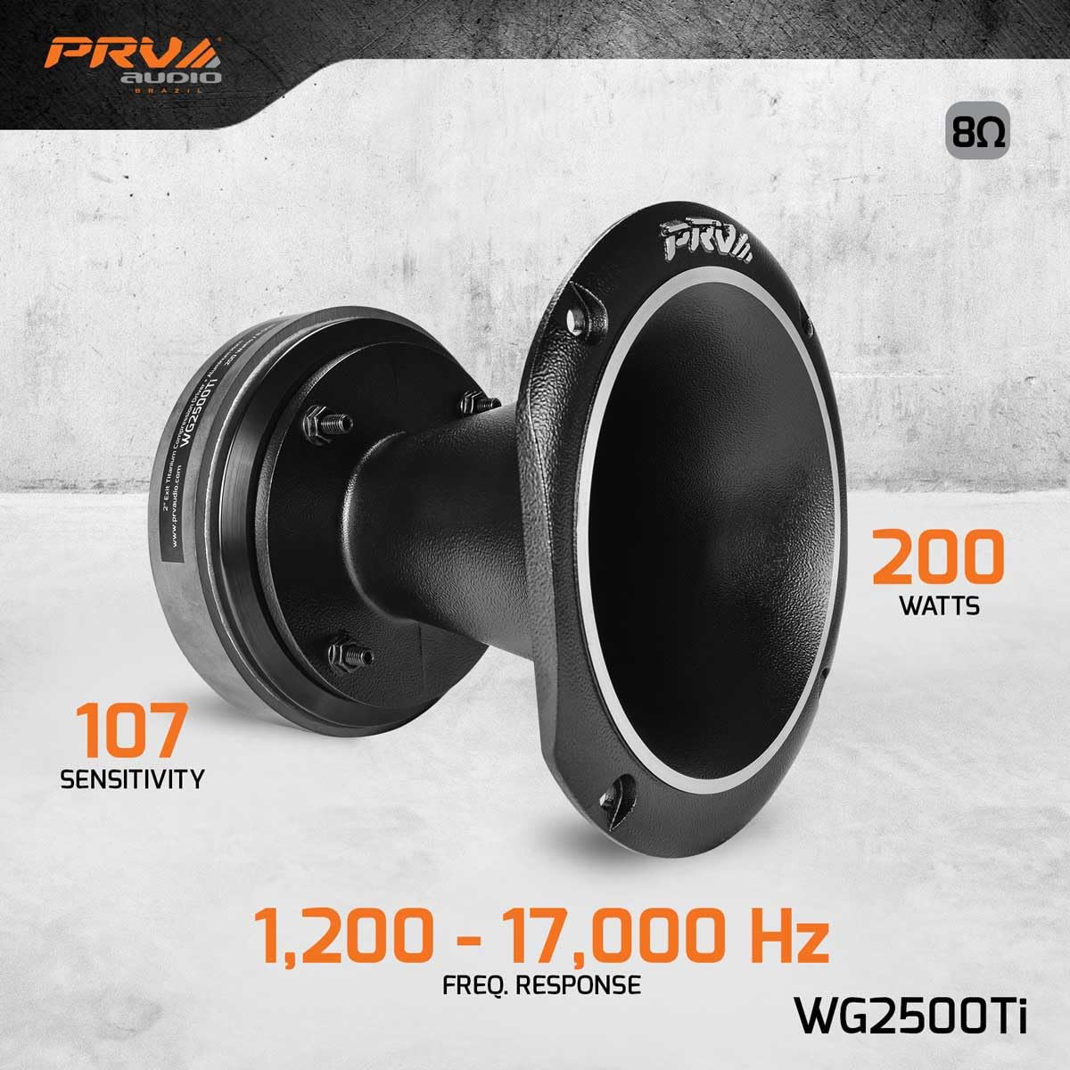 PRV AUDIO WG2500Ti 200 Watts 2" Exit High Frequency Horn Driver 8 Ohm 107dB PRO Audio Titanium Compression Driver with Aluminum Horn