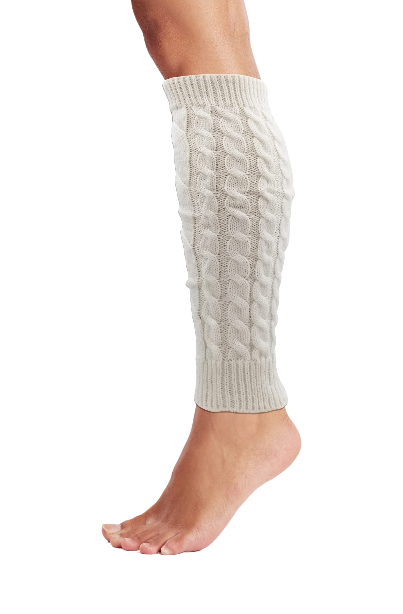 Leg Warmers for Women, 6 Pairs Knee High Cable Knit Warm Thermal Acrylic Winter Sleeve