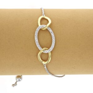 Vir Jewels 1/10 cttw Diamond Bolo Bracelet Yellow Gold Plated over Sterling Silver Circles