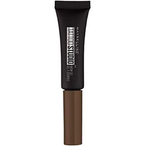 maybelline tattoostudio longwear waterproof eyebrow gel makeup for fully defined brows, spoolie applicator included, lasts up to 2 days, chocolate brown, 0.23 fl oz (pack of 1)