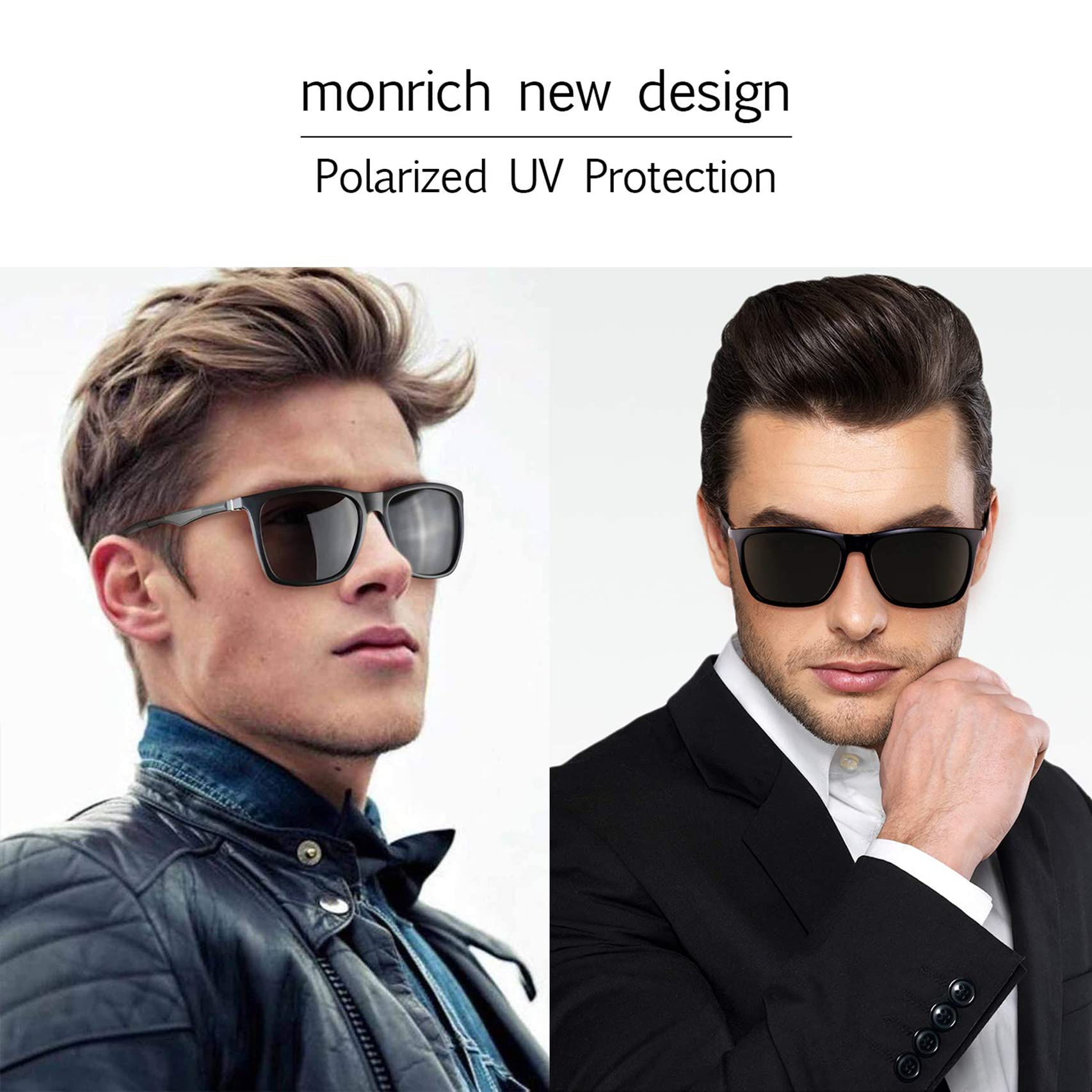 Polarized Sunglasses for Men Aluminum Mens Sunglasses Driving Rectangular Sun Glasses For Men/Women (Grey Lens/Matte Black Frame)