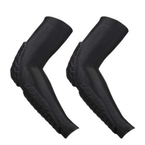 guozi arm elbow sleeves, [2 pack] honeycomb crashproof arm elbow pads, basketball shooting sleeve, sports compression arm upgrade protection for basketball baseball football volleyball cycling etc (s)