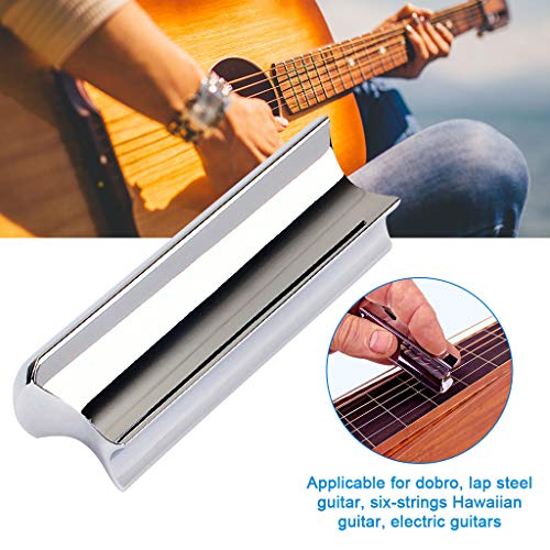 Alnicov Stainless Steel Guitar Slide Tone Bar for Dobro, Lap Steel Guitar, Hawaiian Guitar, Electric Guitar Accessories - Chrome