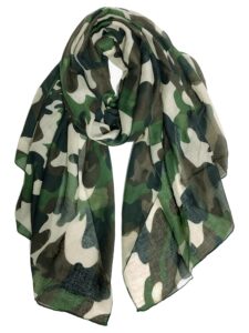 gerinly scarves - lightweight travel scarf camouflage print shawl wrap army sport fan accessories (army green)