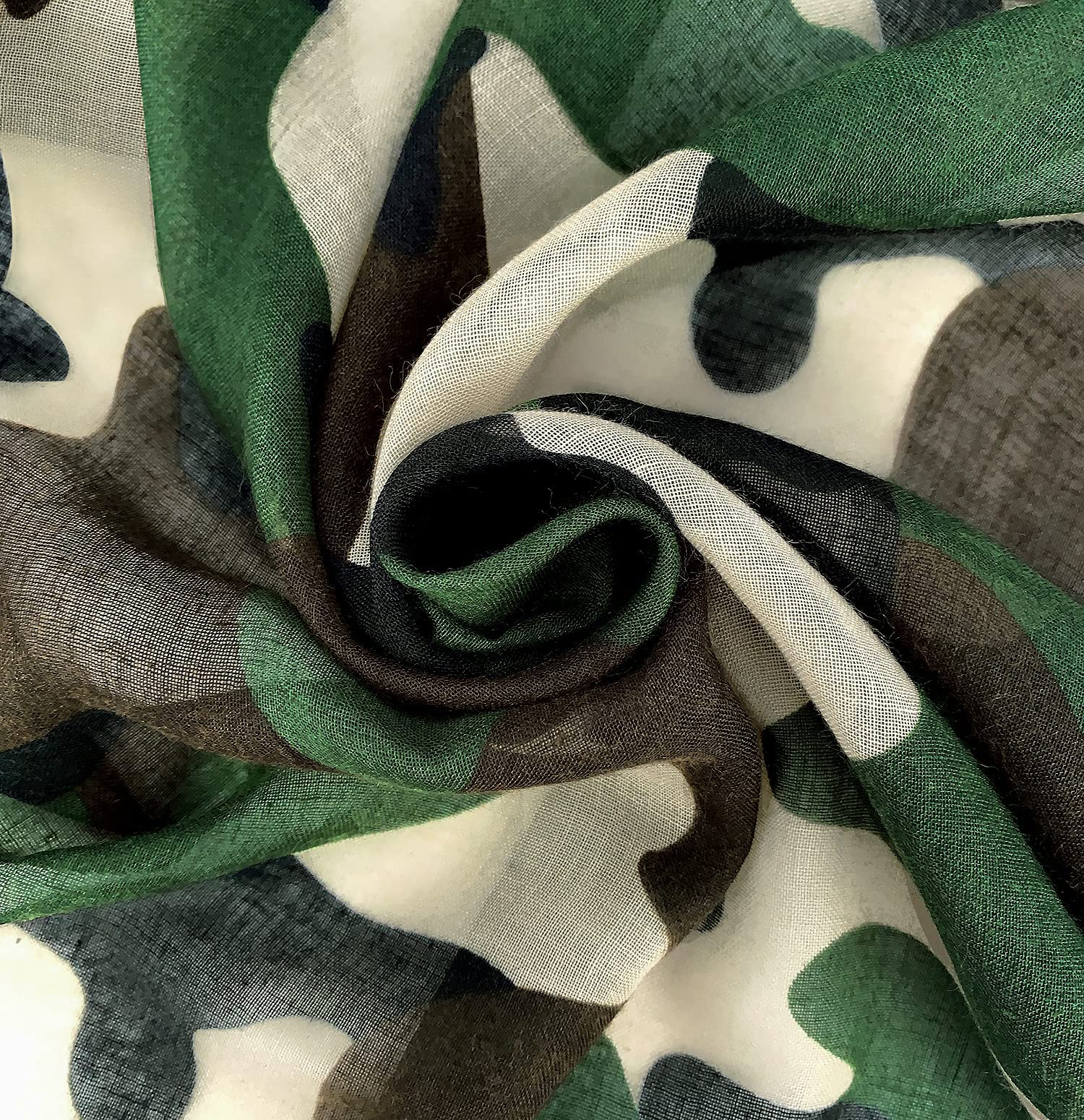 GERINLY Scarves - Lightweight Travel Scarf Camouflage Print Shawl Wrap Army Sport Fan Accessories (Army Green)