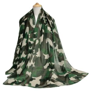 GERINLY Scarves - Lightweight Travel Scarf Camouflage Print Shawl Wrap Army Sport Fan Accessories (Army Green)