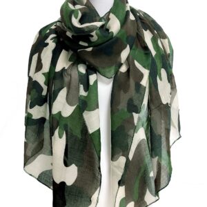 GERINLY Scarves - Lightweight Travel Scarf Camouflage Print Shawl Wrap Army Sport Fan Accessories (Army Green)