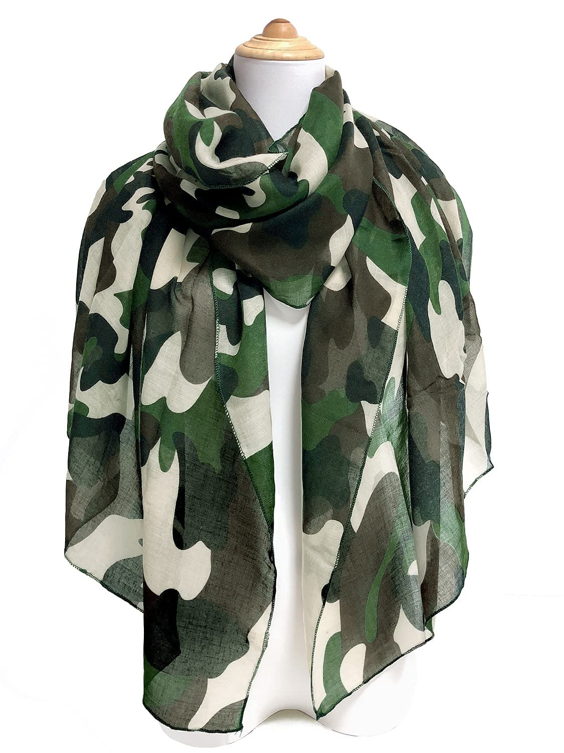 GERINLY Scarves - Lightweight Travel Scarf Camouflage Print Shawl Wrap Army Sport Fan Accessories (Army Green)