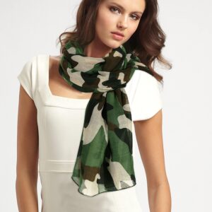 GERINLY Scarves - Lightweight Travel Scarf Camouflage Print Shawl Wrap Army Sport Fan Accessories (Army Green)