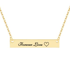 dreamdecor custom bar necklace engraved bar pendant neckalce personalized horizontal bar name necklace for women