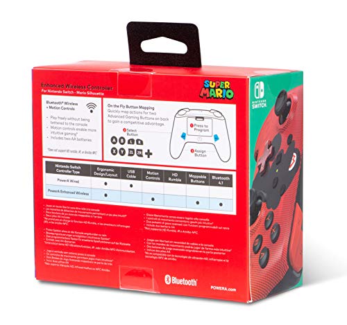 PowerA Enhanced Wireless Controller for Nintendo Switch - Mario Silhouette